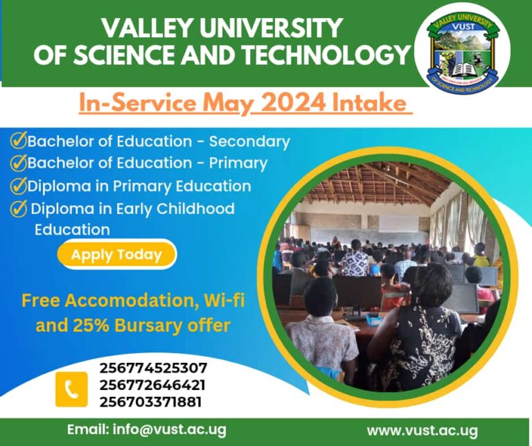 May 2024 Intake for In-service Admission ongoing – Valley University of ...